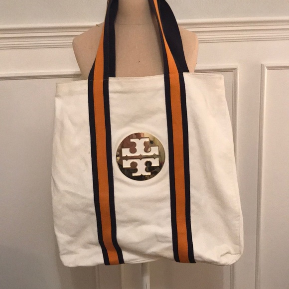 Tory Burch | Bags | Vintage Tory Burch Logo Canvas Bag | Poshmark